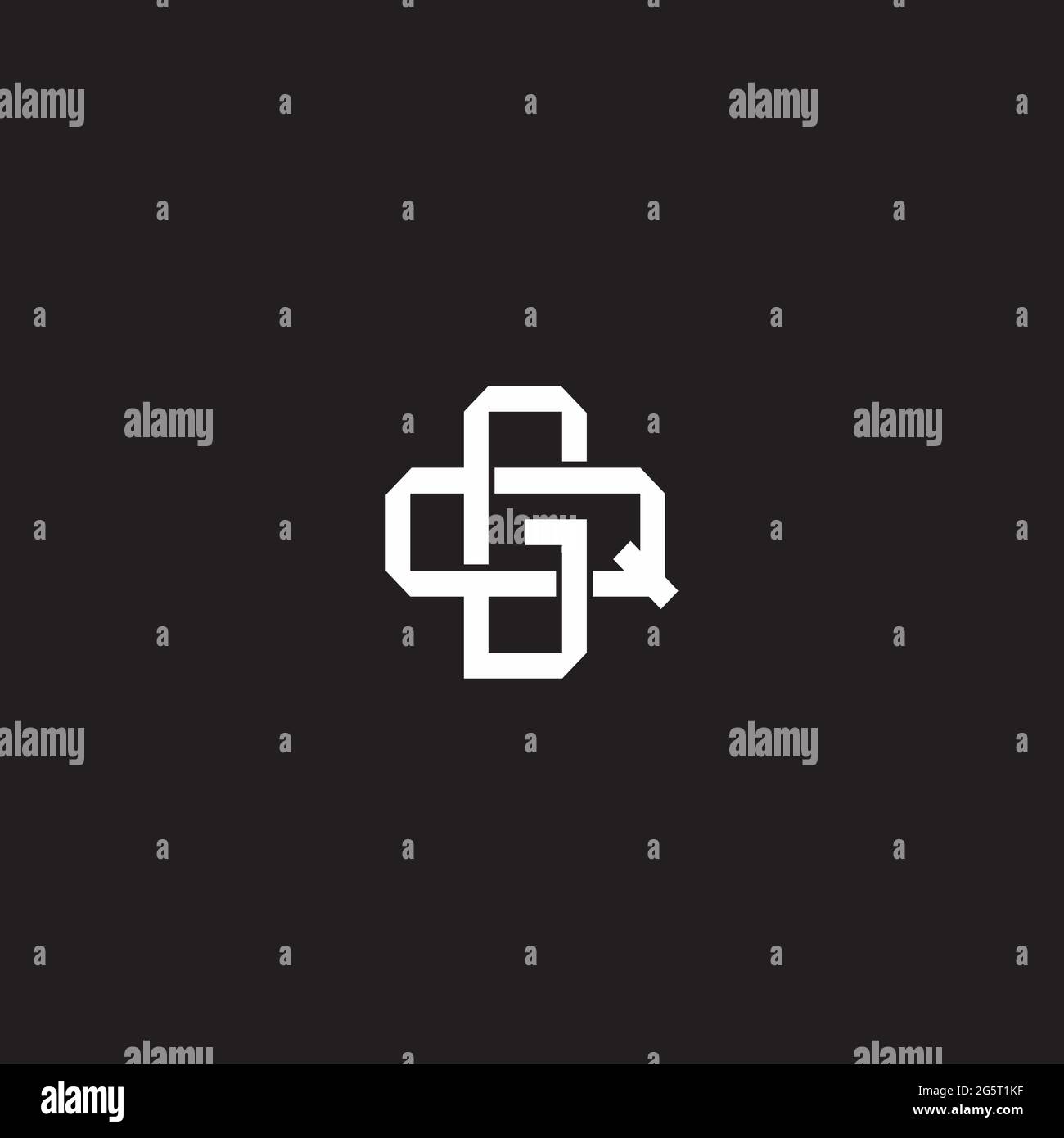 Initial letter overlapping interlock logo monogram line art style ...