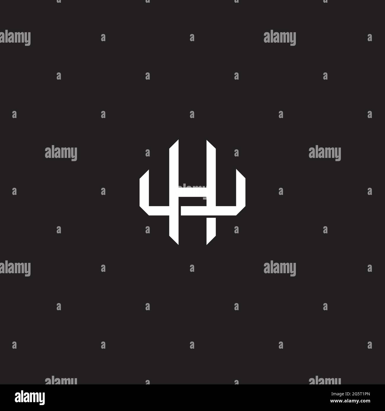 Initial letter overlapping interlock logo monogram line art style ...