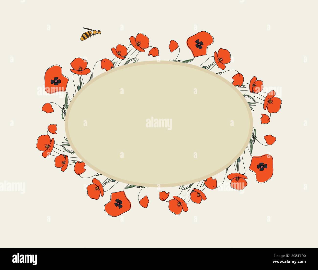 Summer border poppies Stock Vector Images - Alamy
