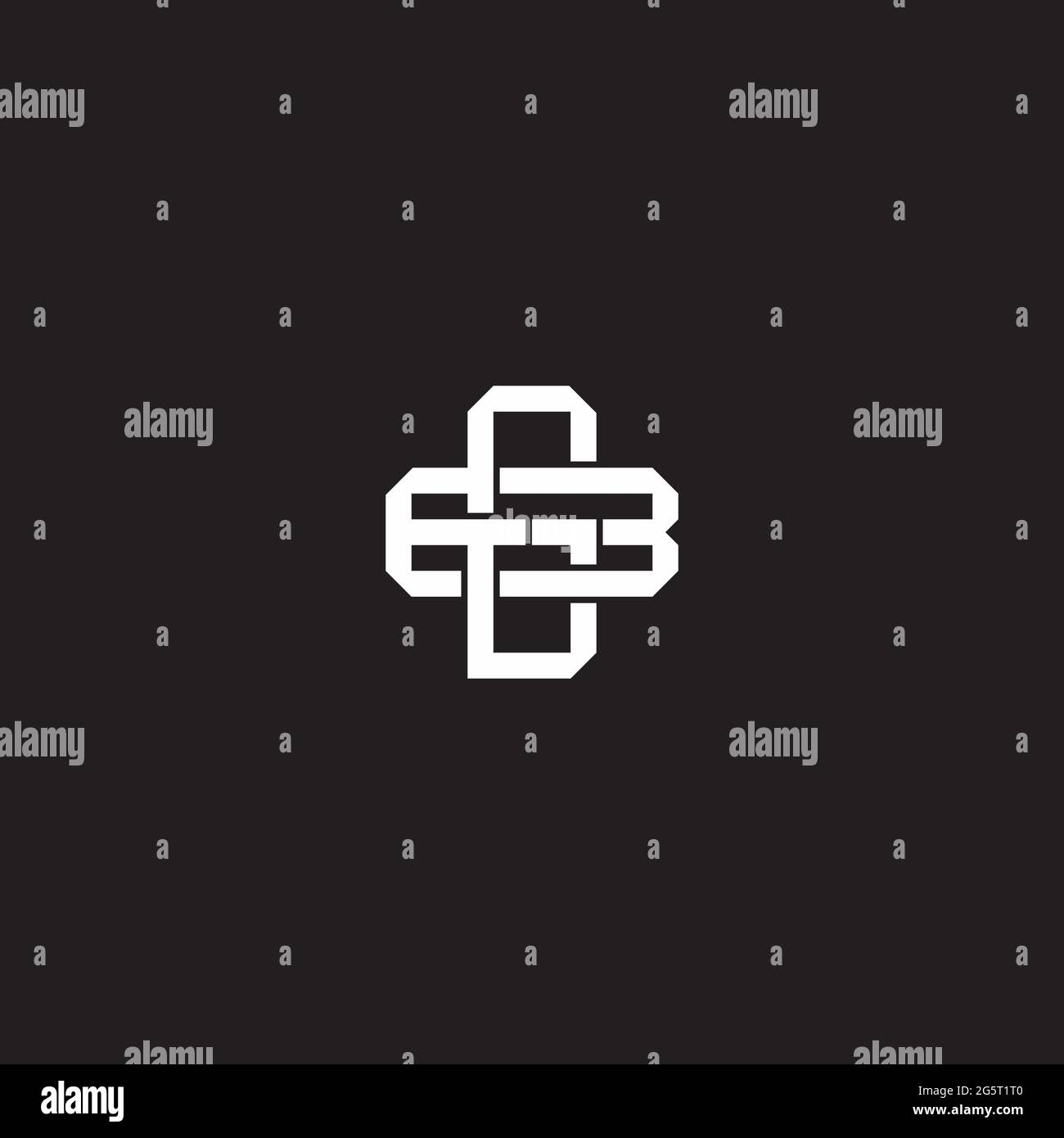 Initial letter overlapping interlock logo monogram line art style ...
