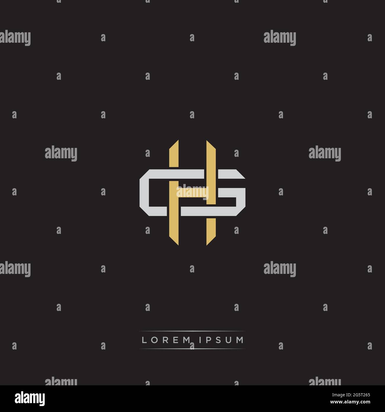Initial letter overlapping interlock logo monogram line art style ...