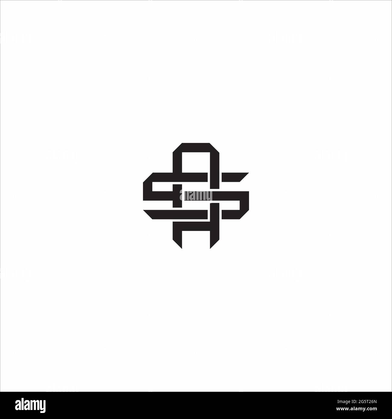 Initial letter overlapping interlock logo monogram line art style ...