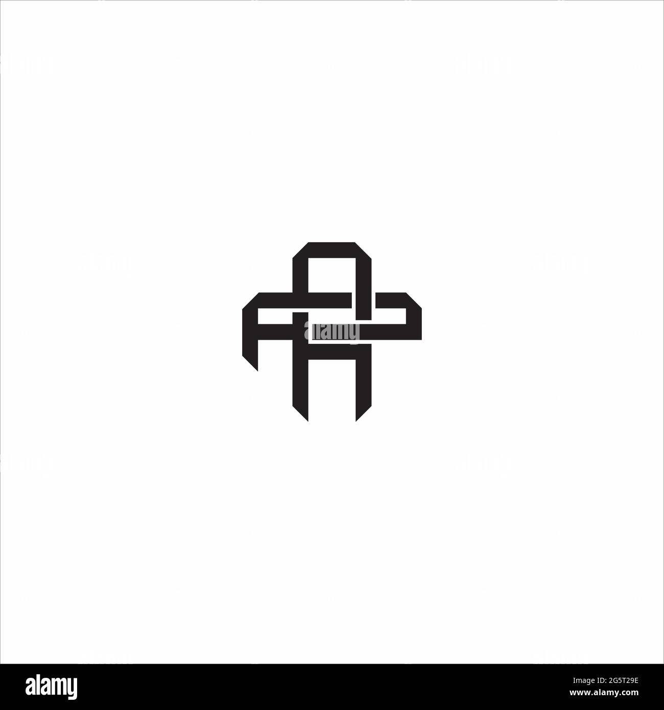 Initial letter overlapping interlock logo monogram line art style isolated on black background ...