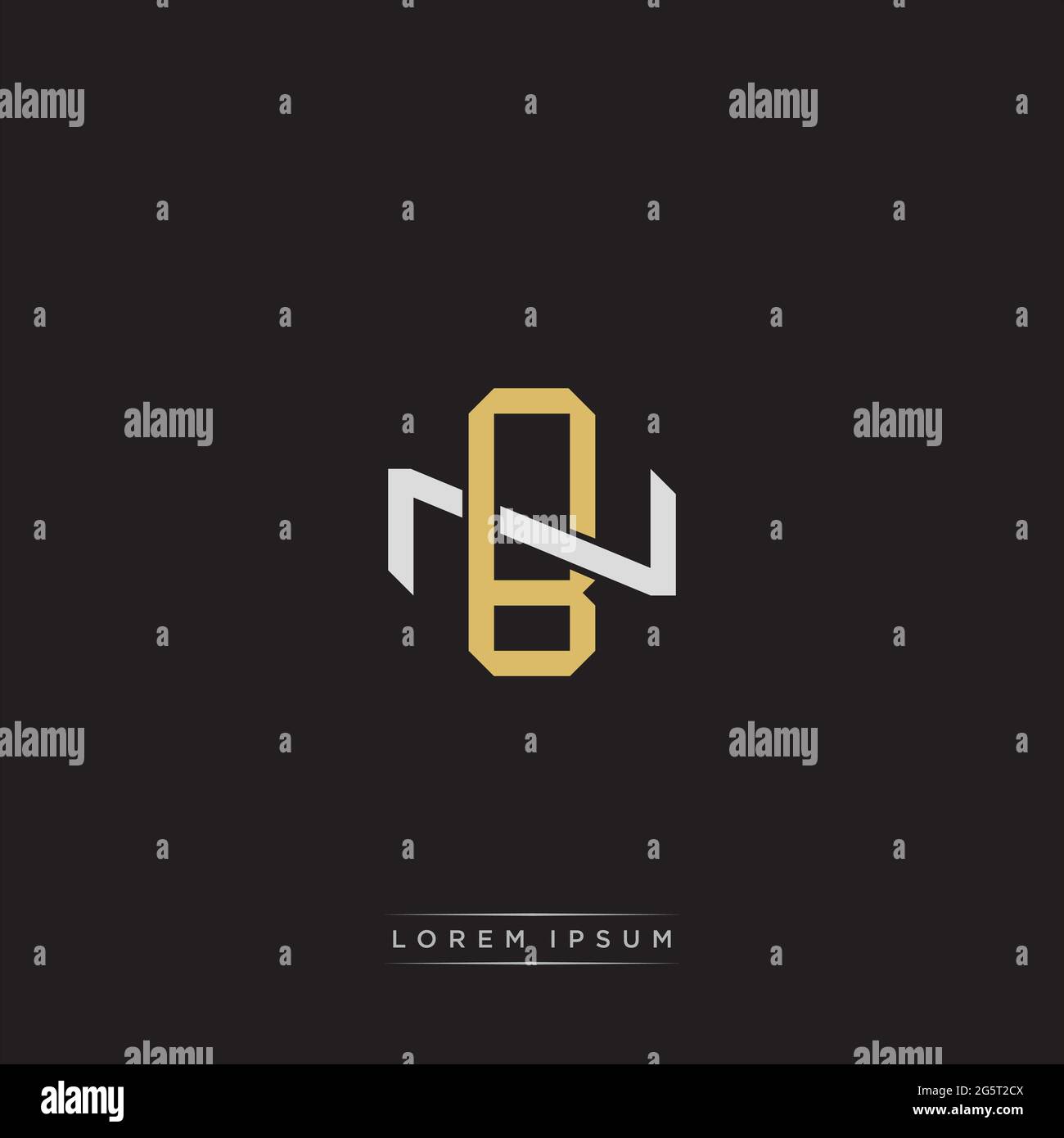 Initial letter overlapping interlock logo monogram line art style ...