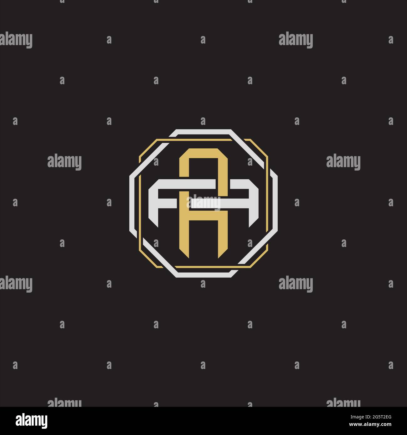 Initial letter overlapping interlock logo monogram line art style ...