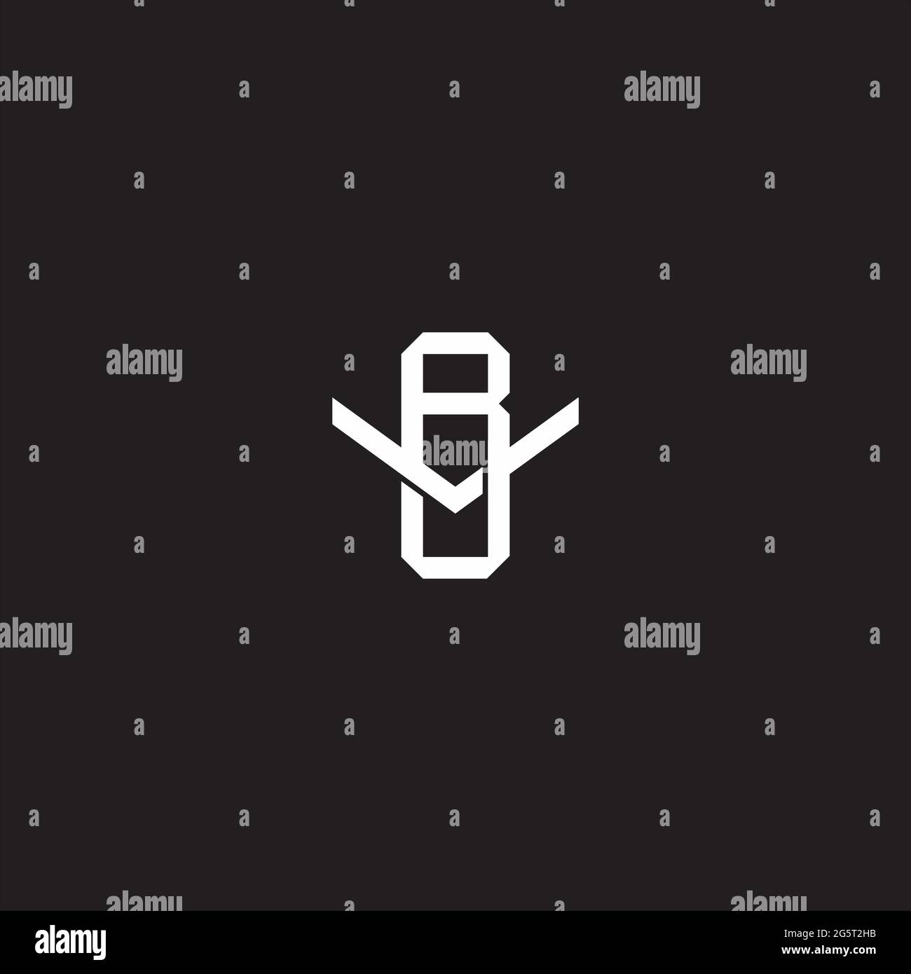 Initial letter overlapping interlock logo monogram line art style ...
