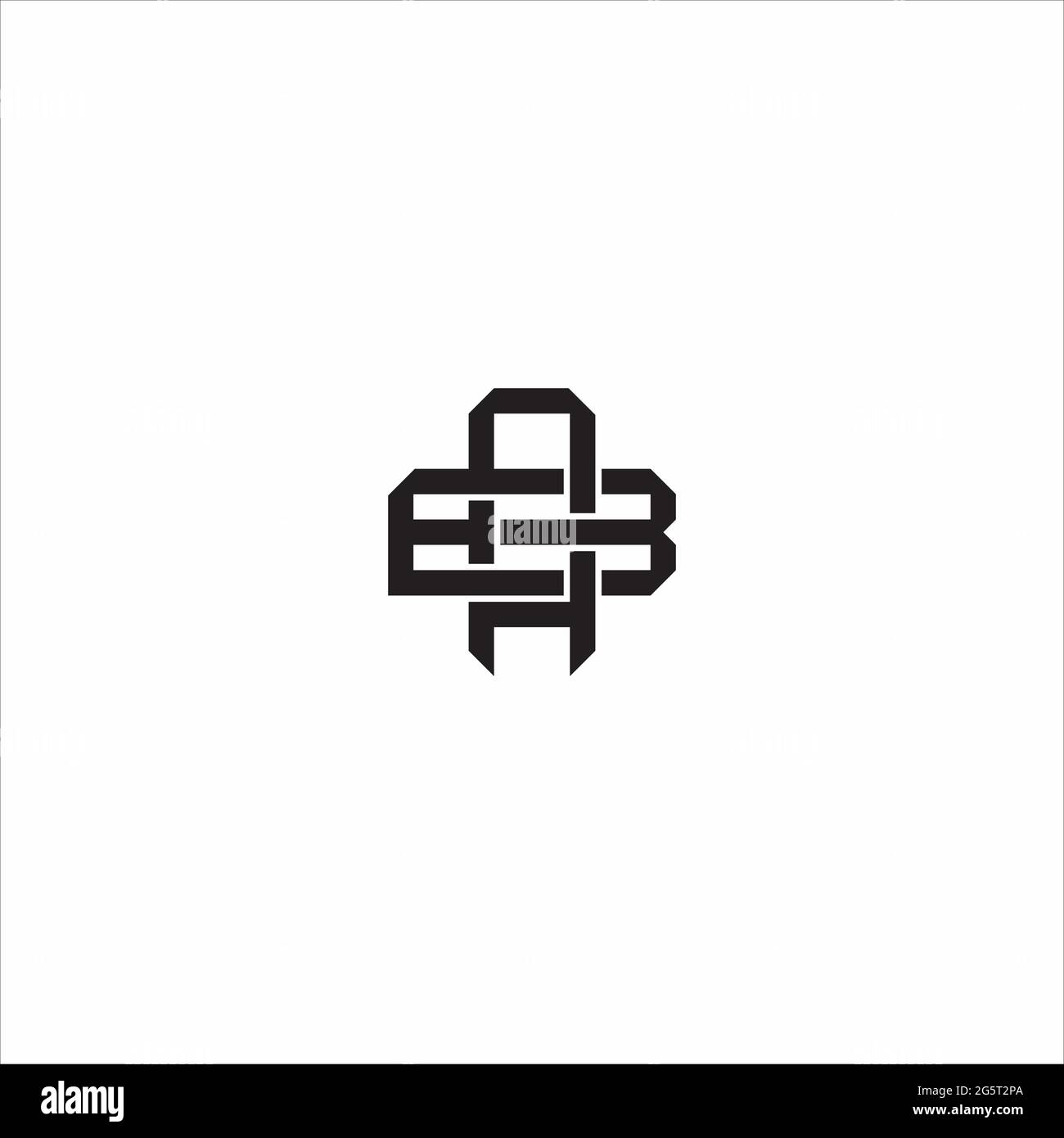 Initial letter overlapping interlock logo monogram line art style ...