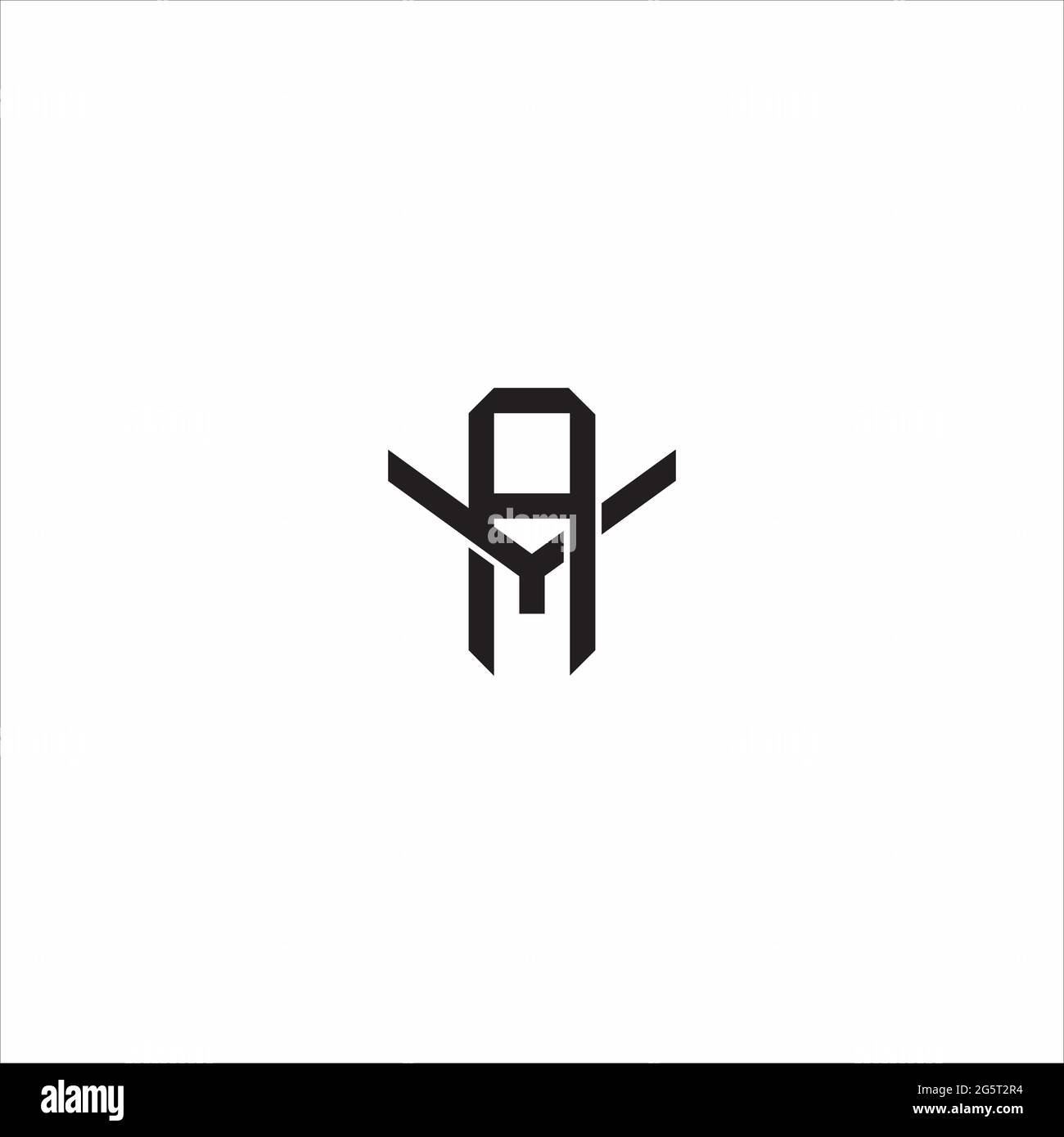 Initial letter overlapping interlock logo monogram line art style isolated on black background ...