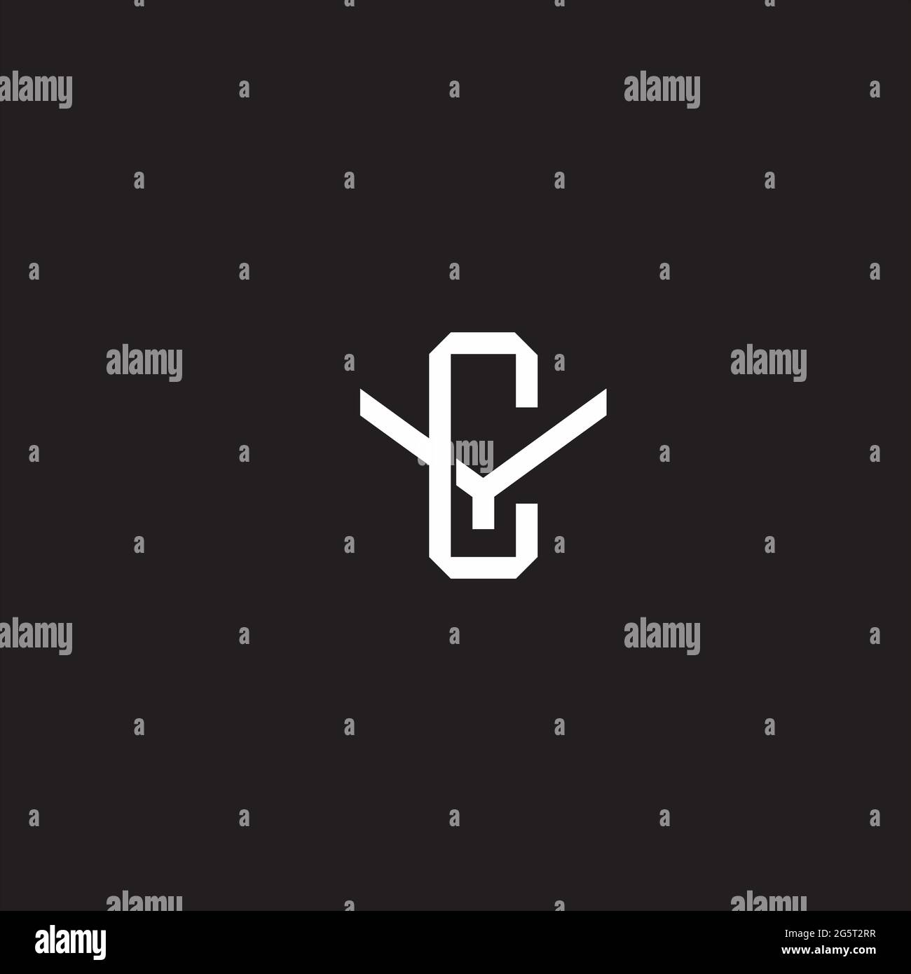 Initial letter overlapping interlock logo monogram line art style ...