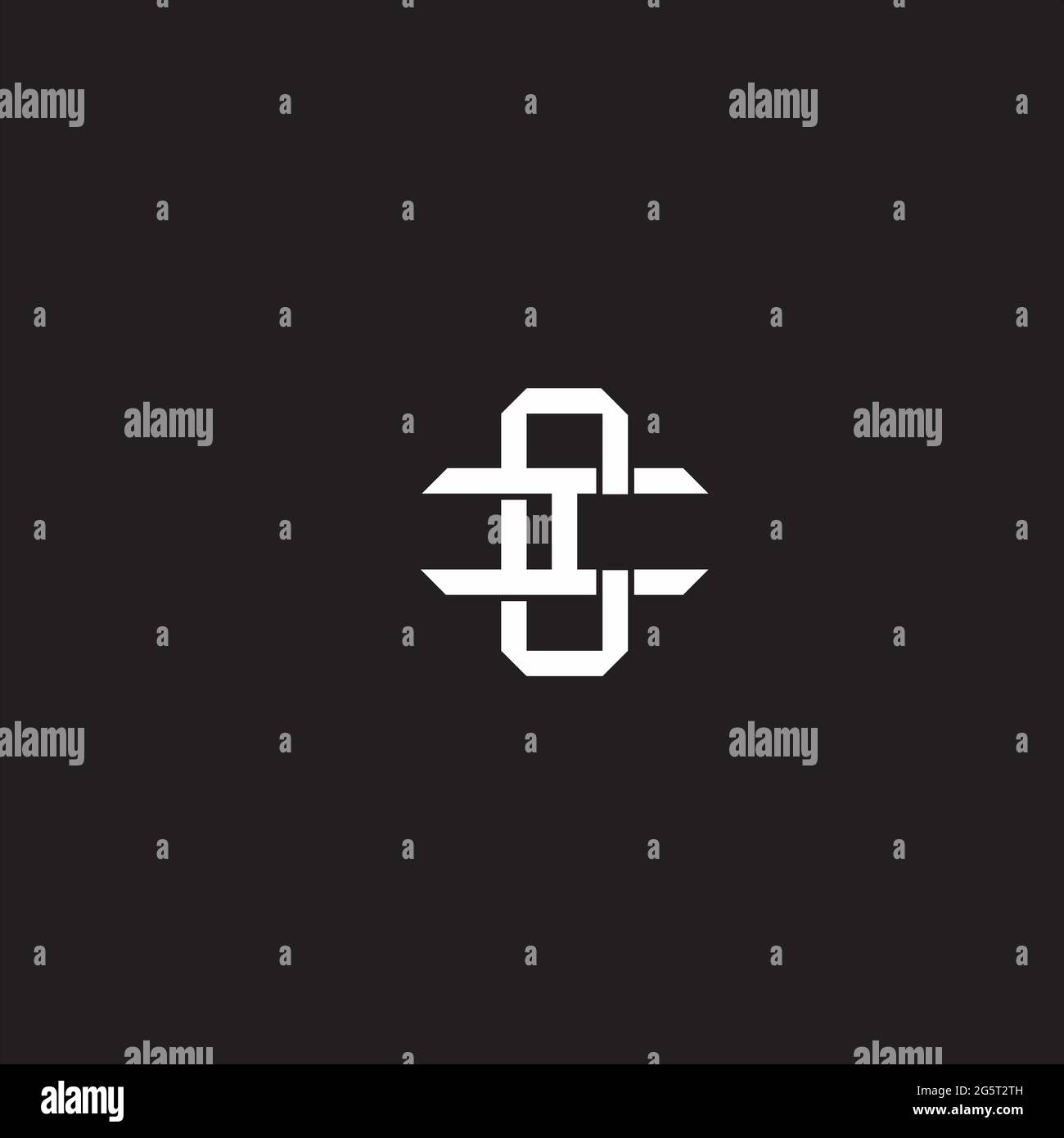Initial letter overlapping interlock logo monogram line art style ...