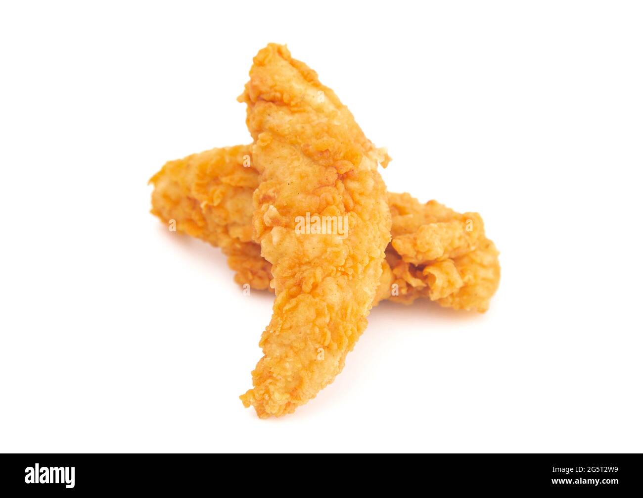 Golden Fried Chicken Fingers on a White Background Stock Photo - Alamy