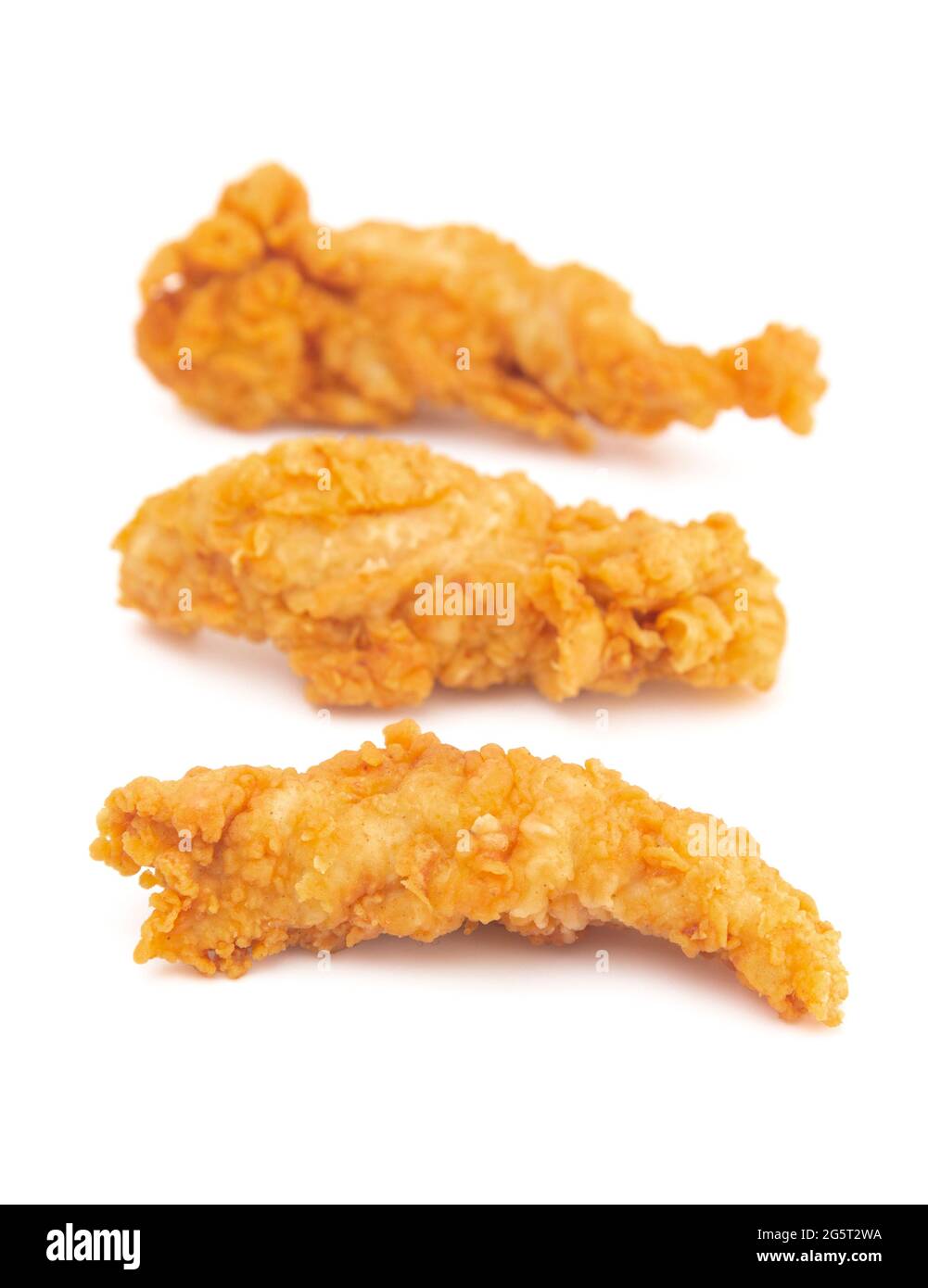 Golden Fried Chicken Fingers on a White Background Stock Photo - Alamy