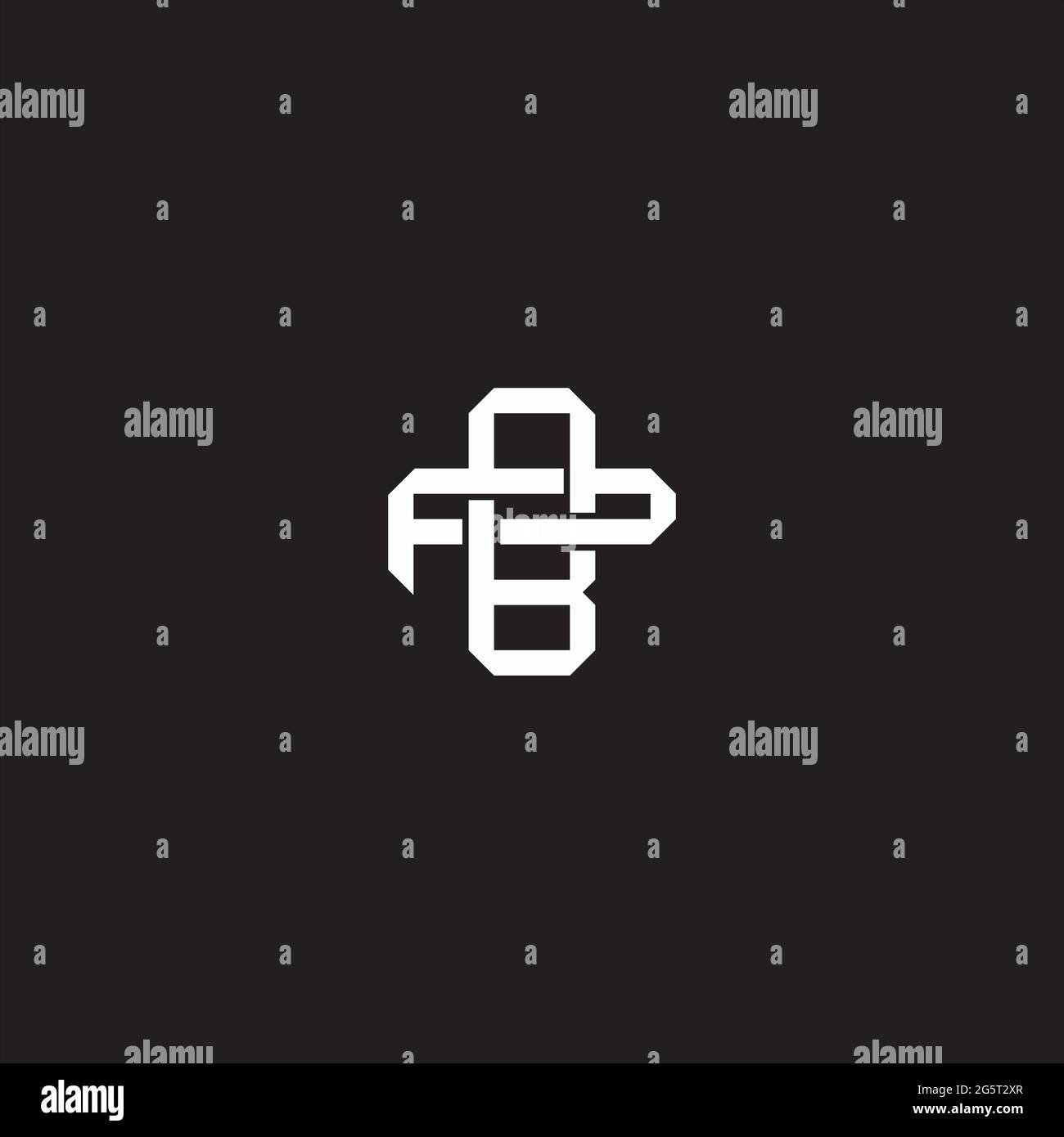 Initial letter overlapping interlock logo monogram line art style ...