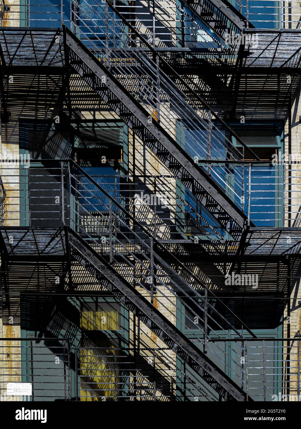 Fire escape ladder on building facade, USA Stock Photo - Alamy