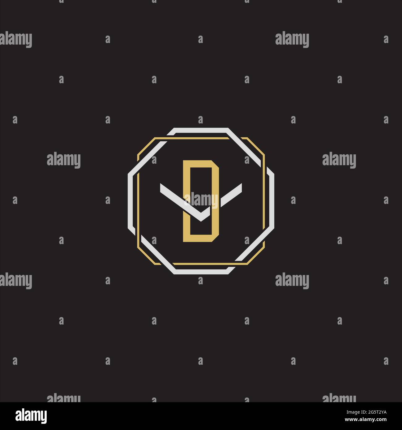 Initial letter overlapping interlock logo monogram line art style ...