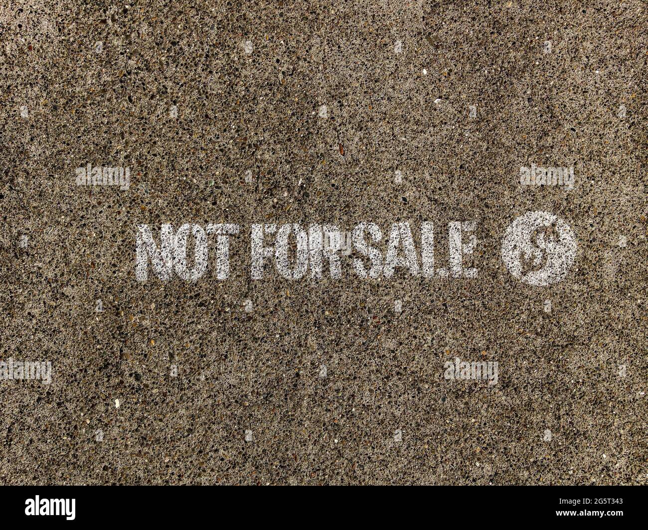 Not for sale sign written on street pavement Stock Photo - Alamy