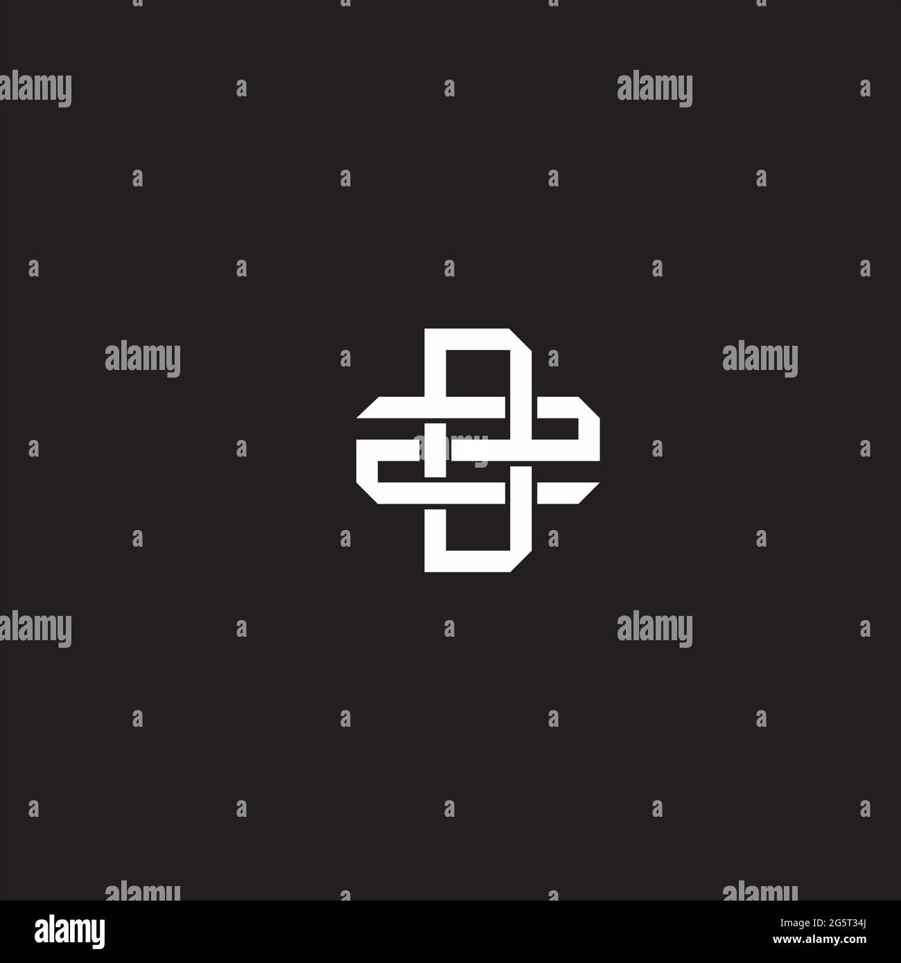 Initial letter overlapping interlock logo monogram line art style ...