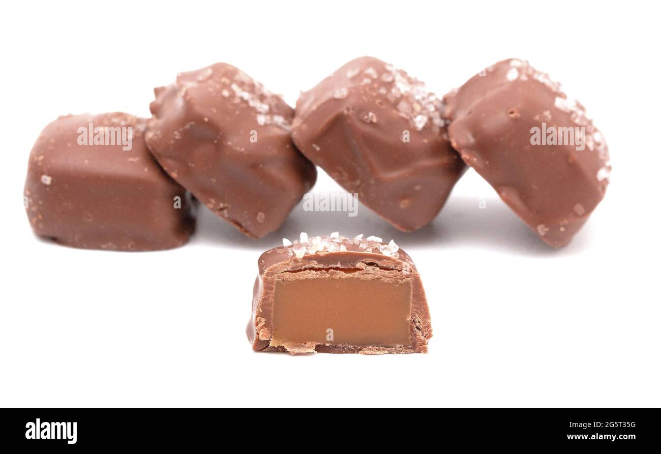 Split white chocolate caramel hi-res stock photography and images - Alamy