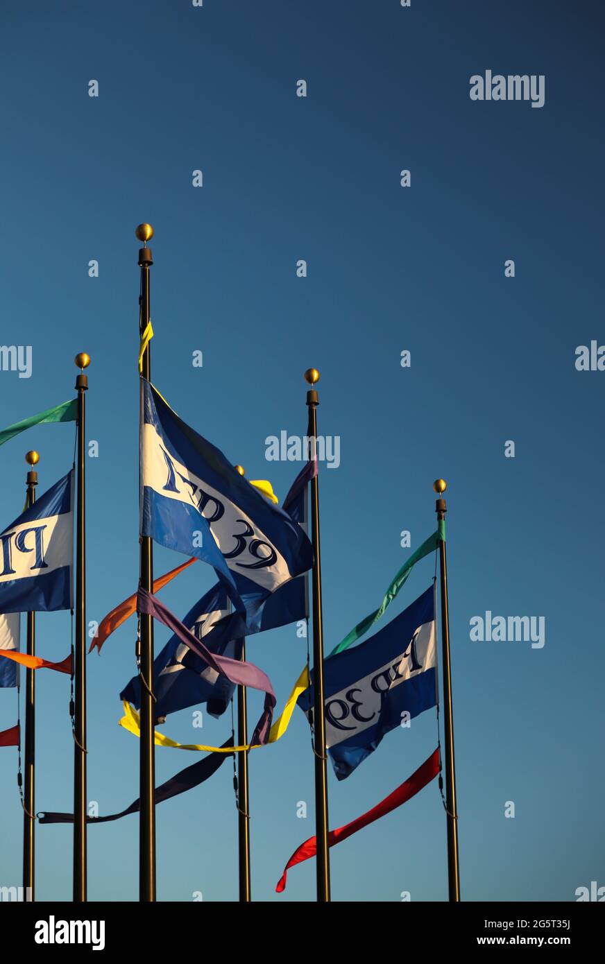 Pier 39 flags waving hi-res stock photography and images - Alamy