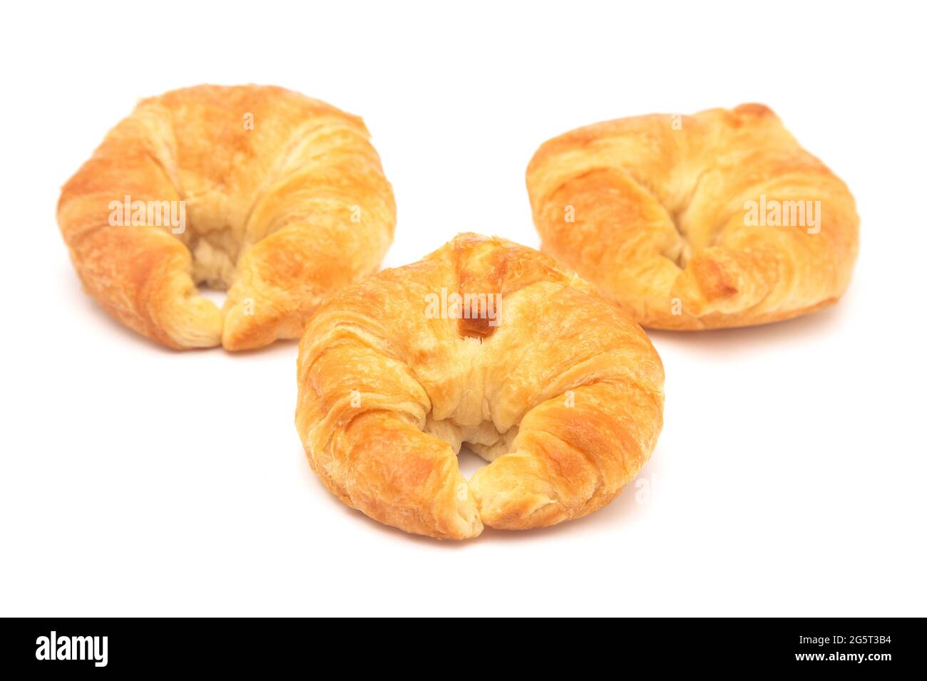 Three fresh baked croissants hi-res stock photography and images - Alamy