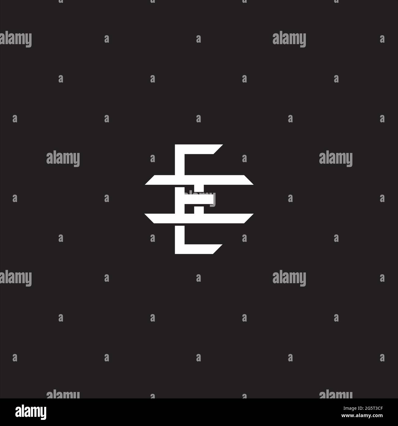 Initial letter overlapping interlock logo monogram line art style ...