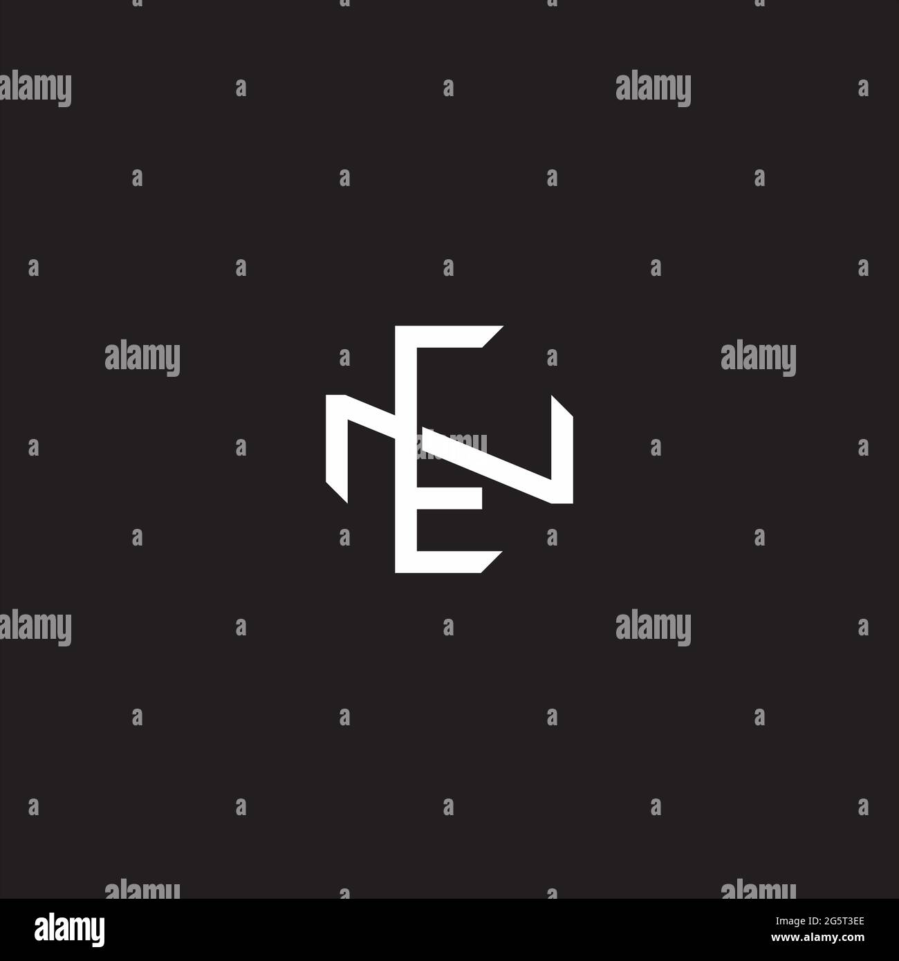 Initial letter overlapping interlock logo monogram line art style isolated on black background ...