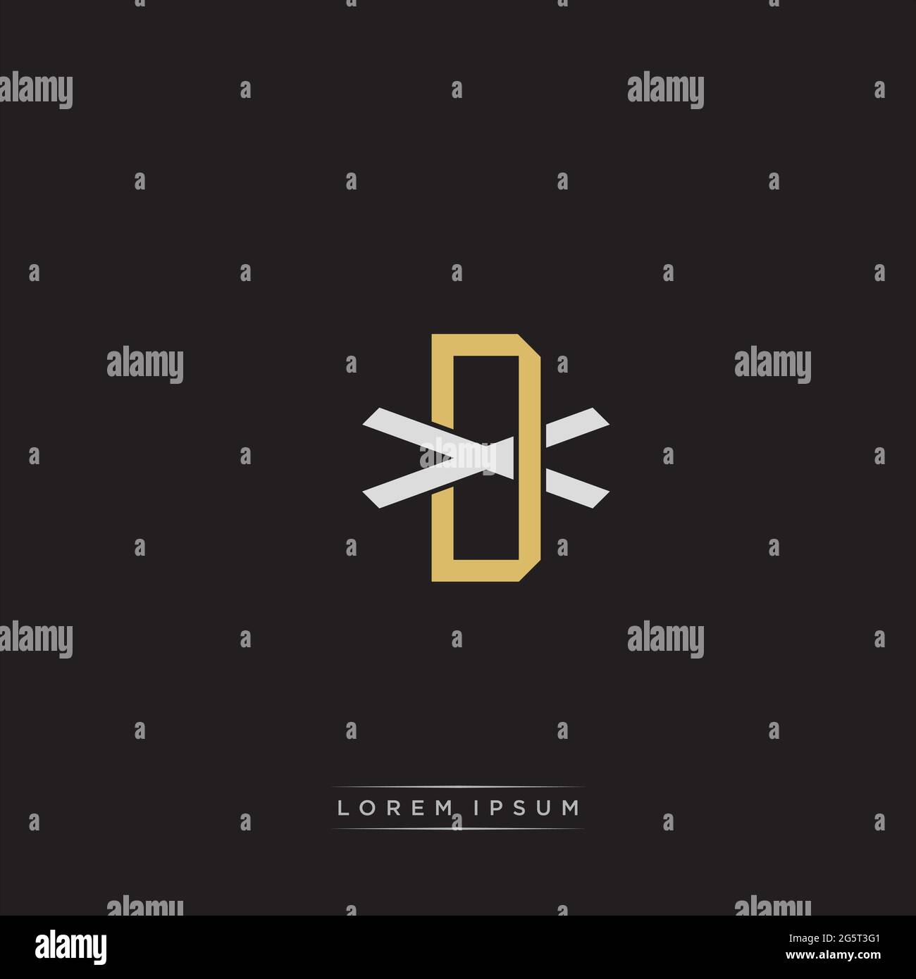 Initial letter overlapping interlock logo monogram line art style ...