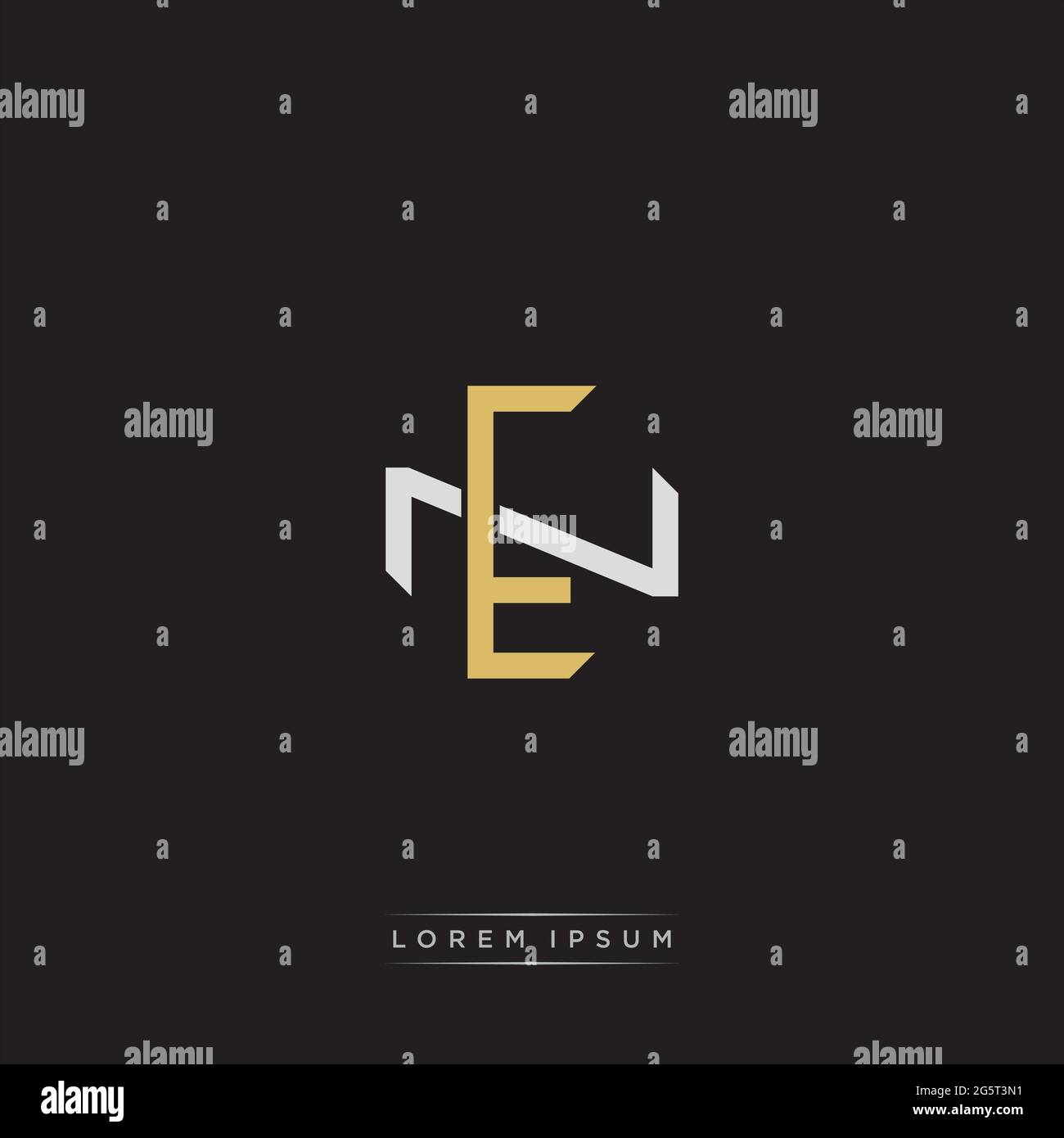 Initial letter overlapping interlock logo monogram line art style ...