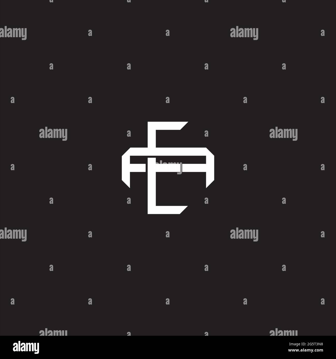 Initial letter overlapping interlock logo monogram line art style ...