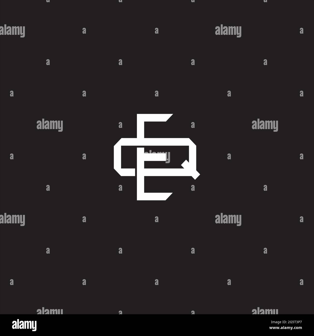 Initial letter overlapping interlock logo monogram line art style ...