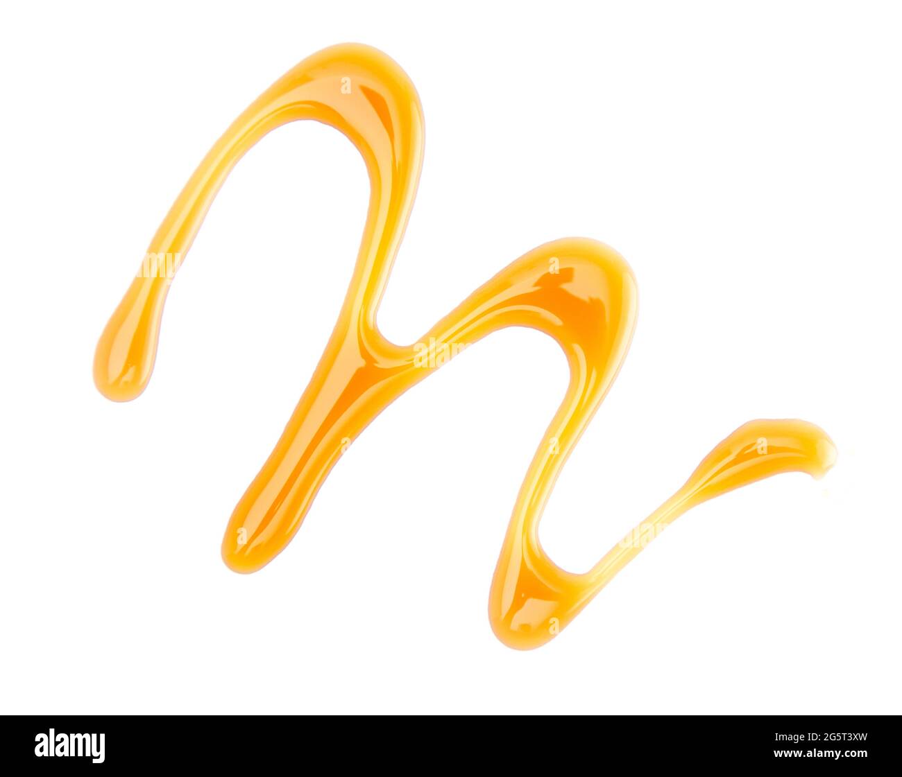 A Twirl of Maple Syrup Spilled on a White Background Stock Photo - Alamy