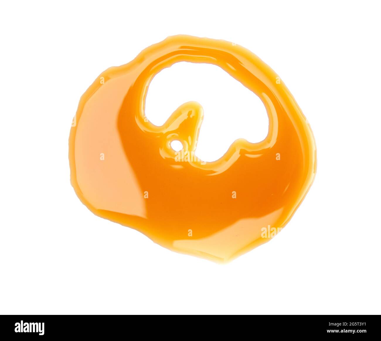 A Twirl of Maple Syrup Spilled on a White Background Stock Photo - Alamy