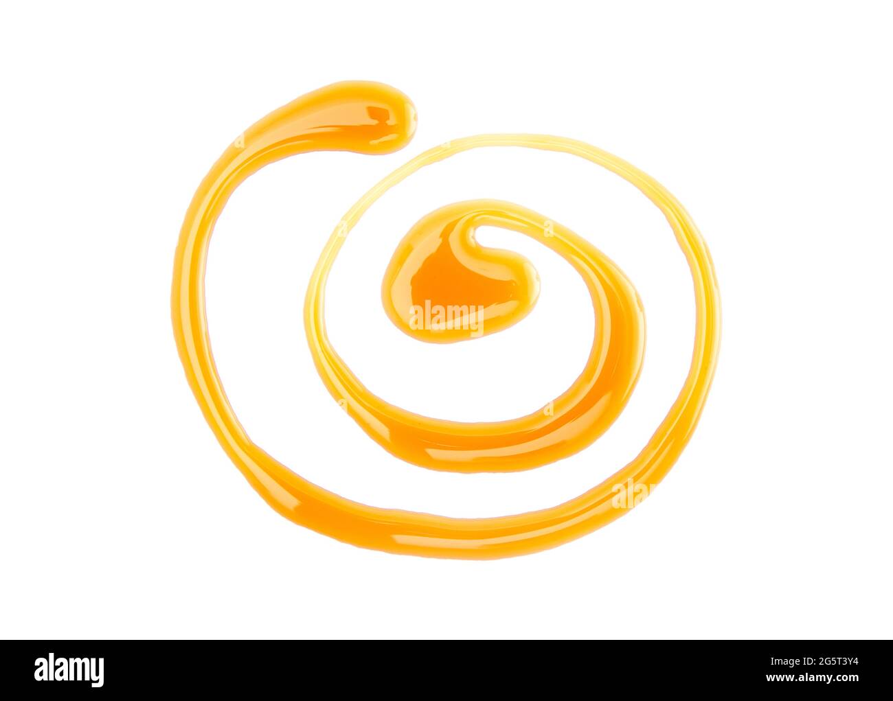 A Twirl of Maple Syrup Spilled on a White Background Stock Photo - Alamy