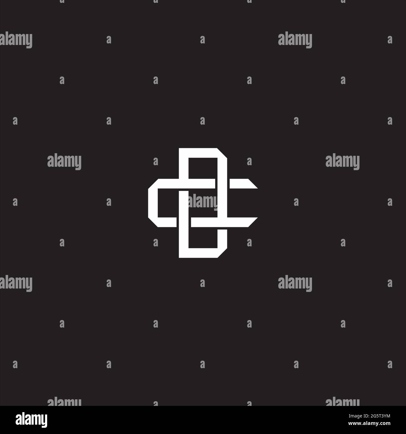 Initial letter overlapping interlock logo monogram line art style ...