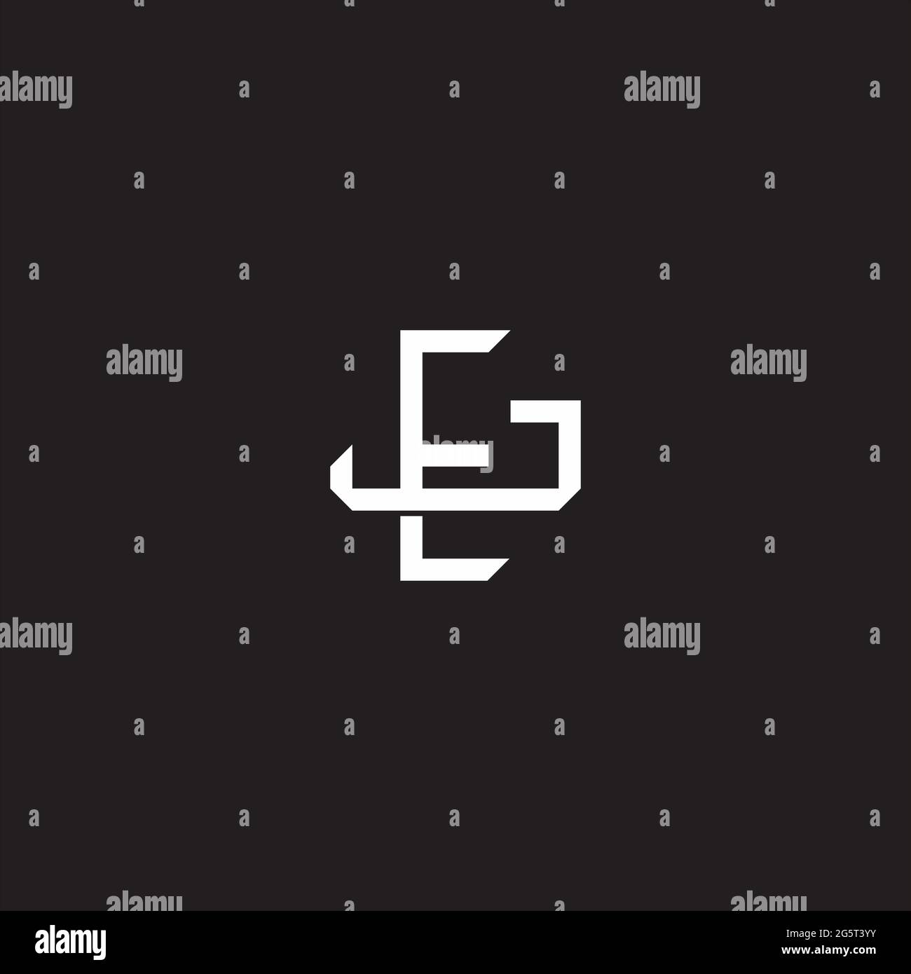 Initial letter overlapping interlock logo monogram line art style ...