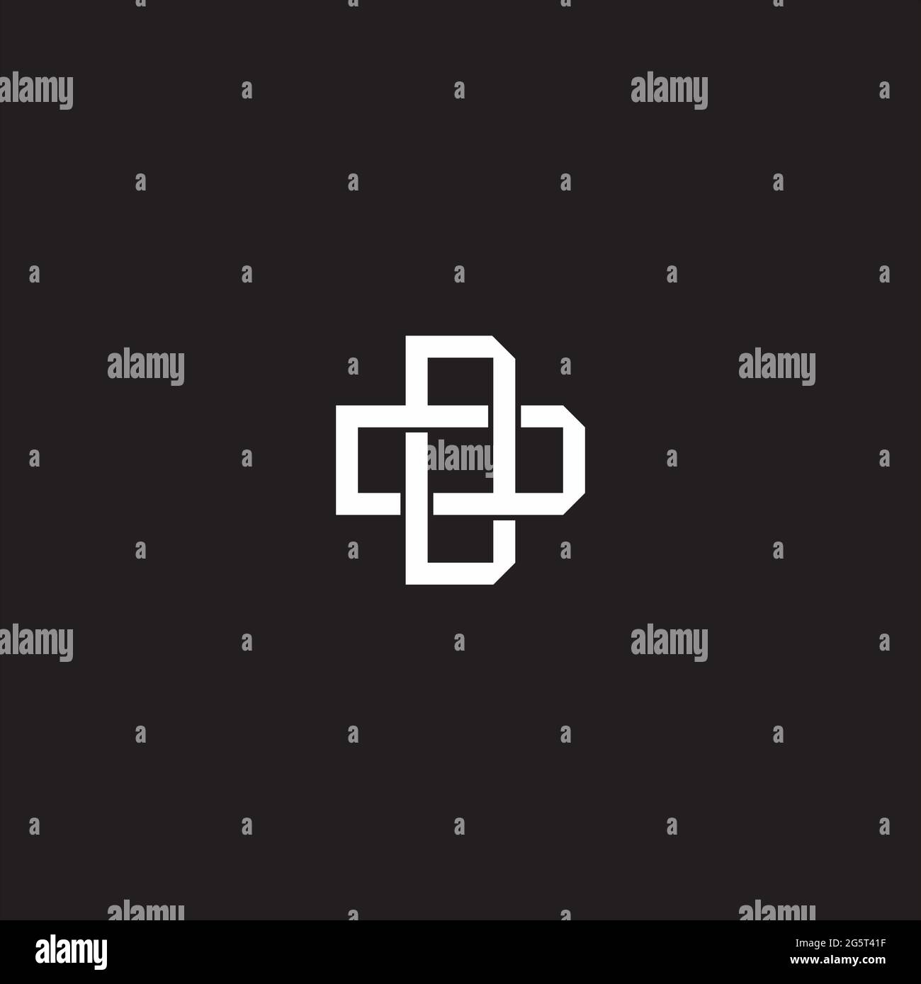 Initial letter overlapping interlock logo monogram line art style ...