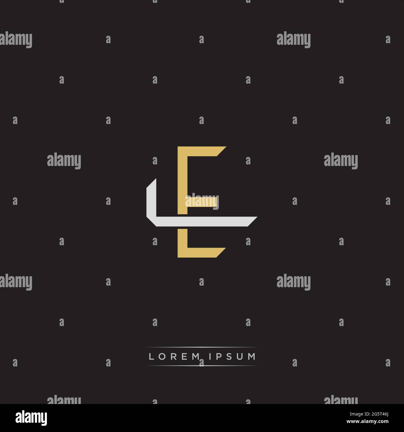Initial letter overlapping interlock logo monogram line art style ...