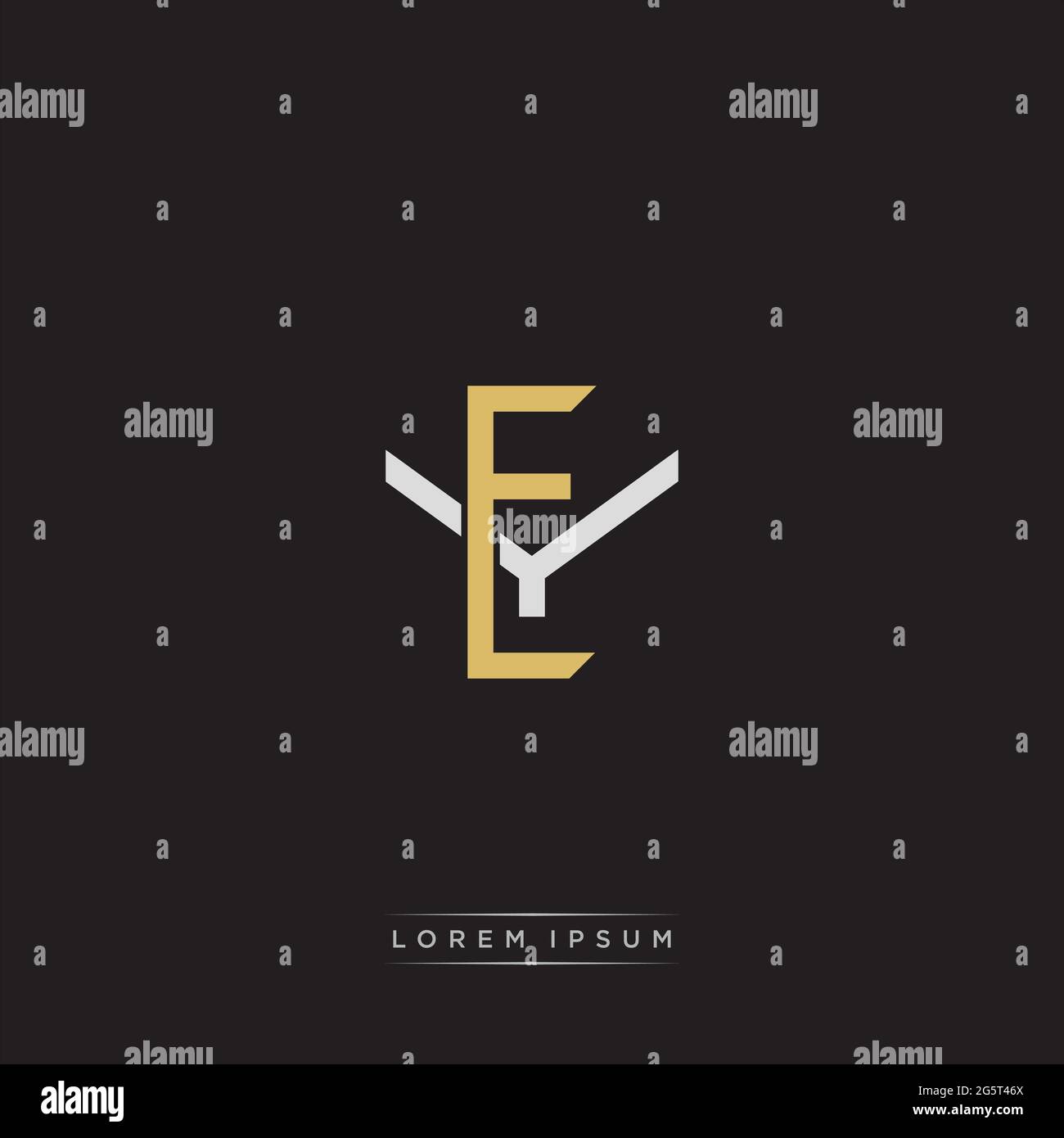 Initial letter overlapping interlock logo monogram line art style ...