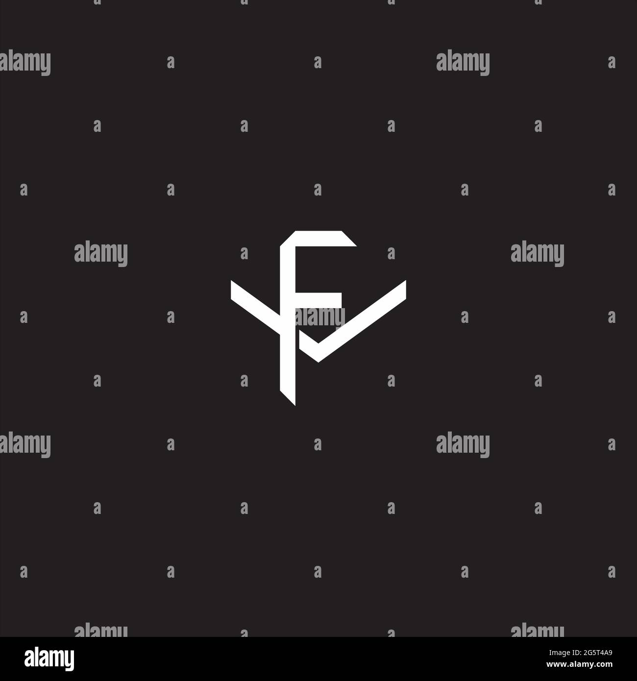 Initial letter overlapping interlock logo monogram line art style isolated on black background ...
