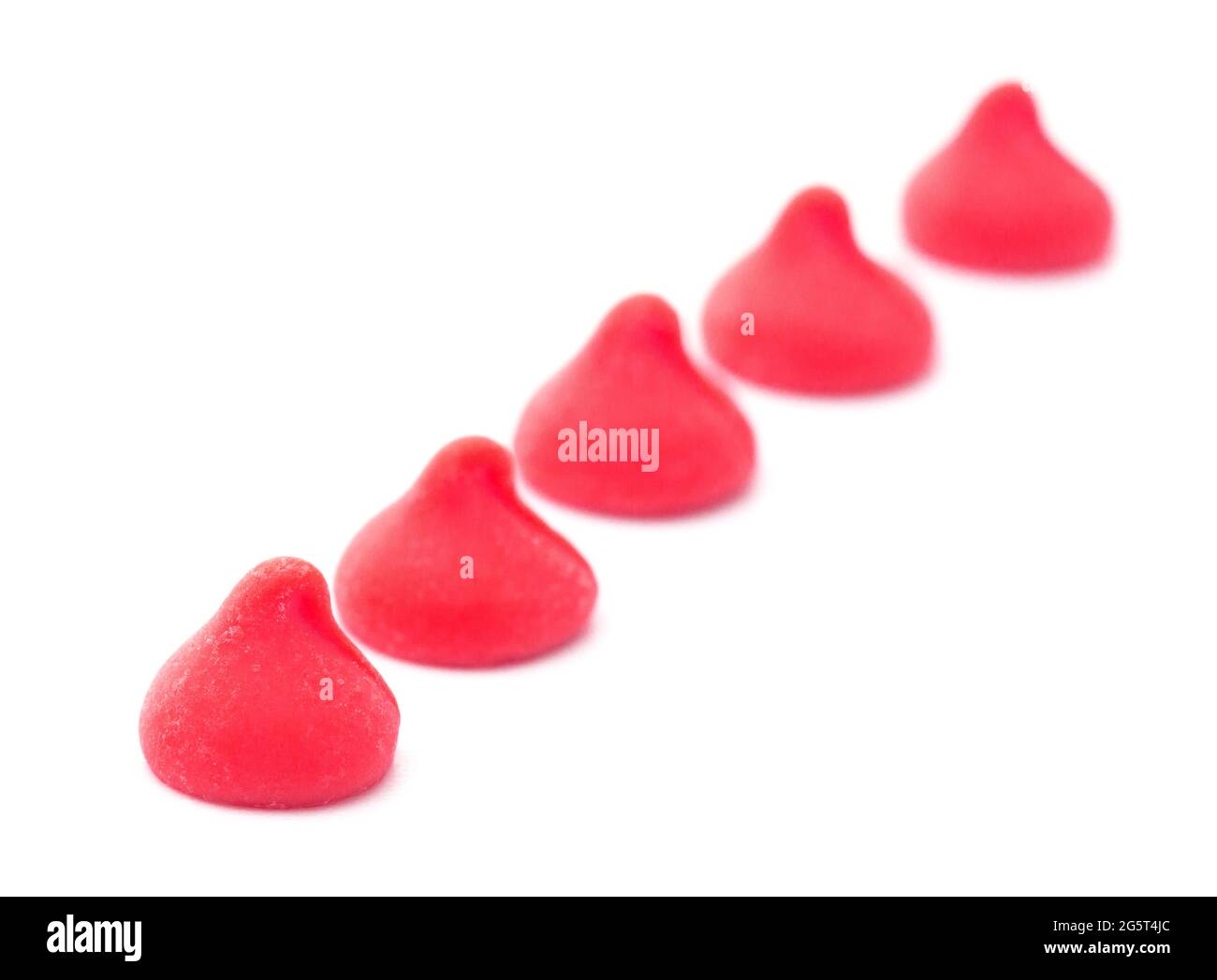 A Line of Gourmet Red Cherry Baking Chips Stock Photo - Alamy