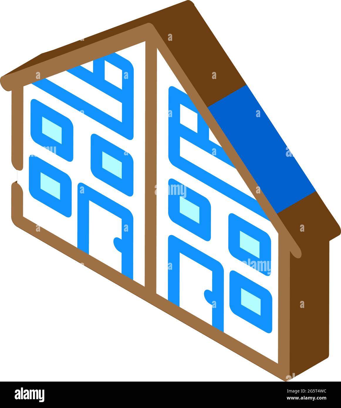 two family house isometric icon vector illustration Stock Vector Image ...