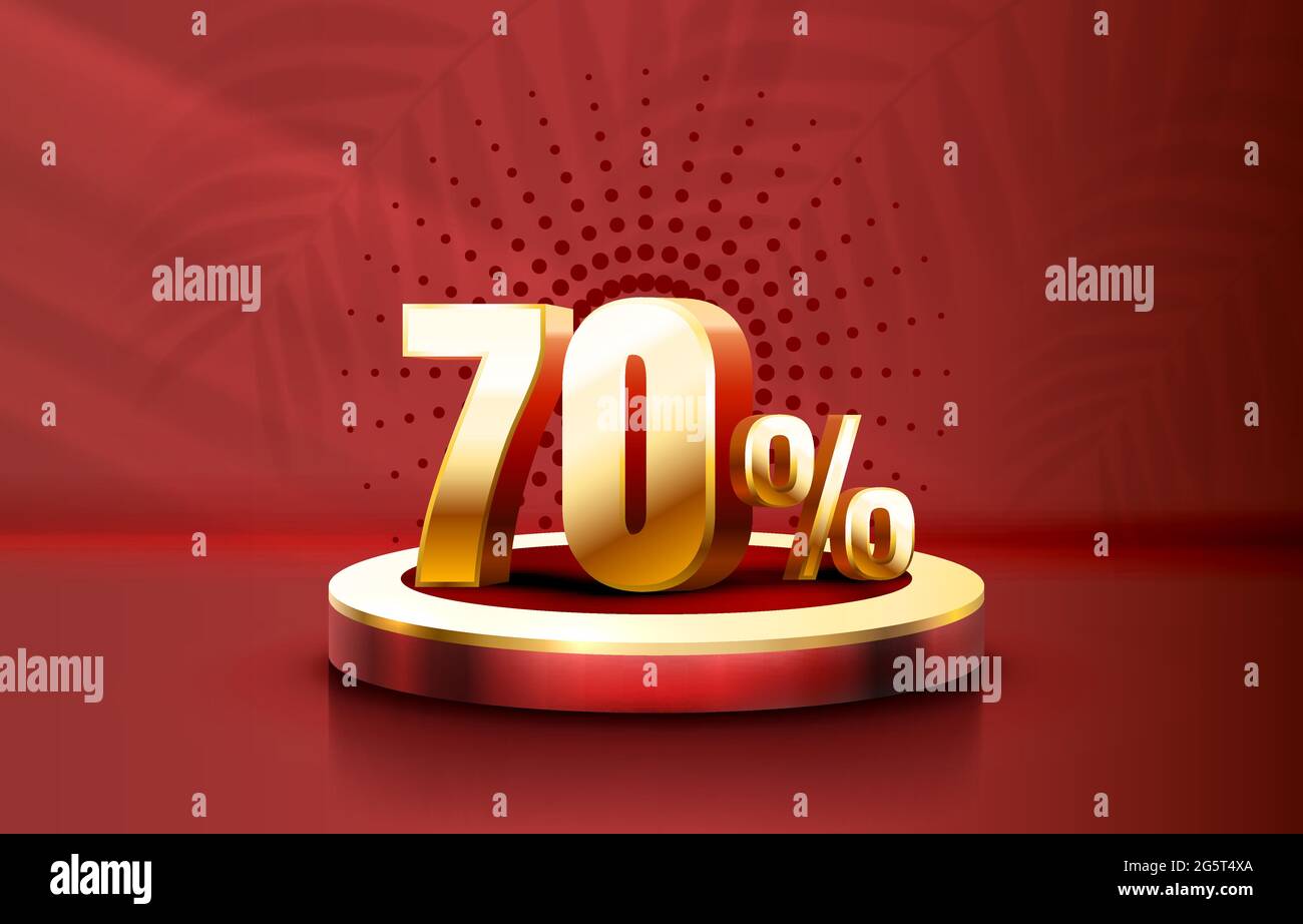 Up To 70 off sale banner, promotion flyer, retro label. Vector illustration Stock Vector Image ...