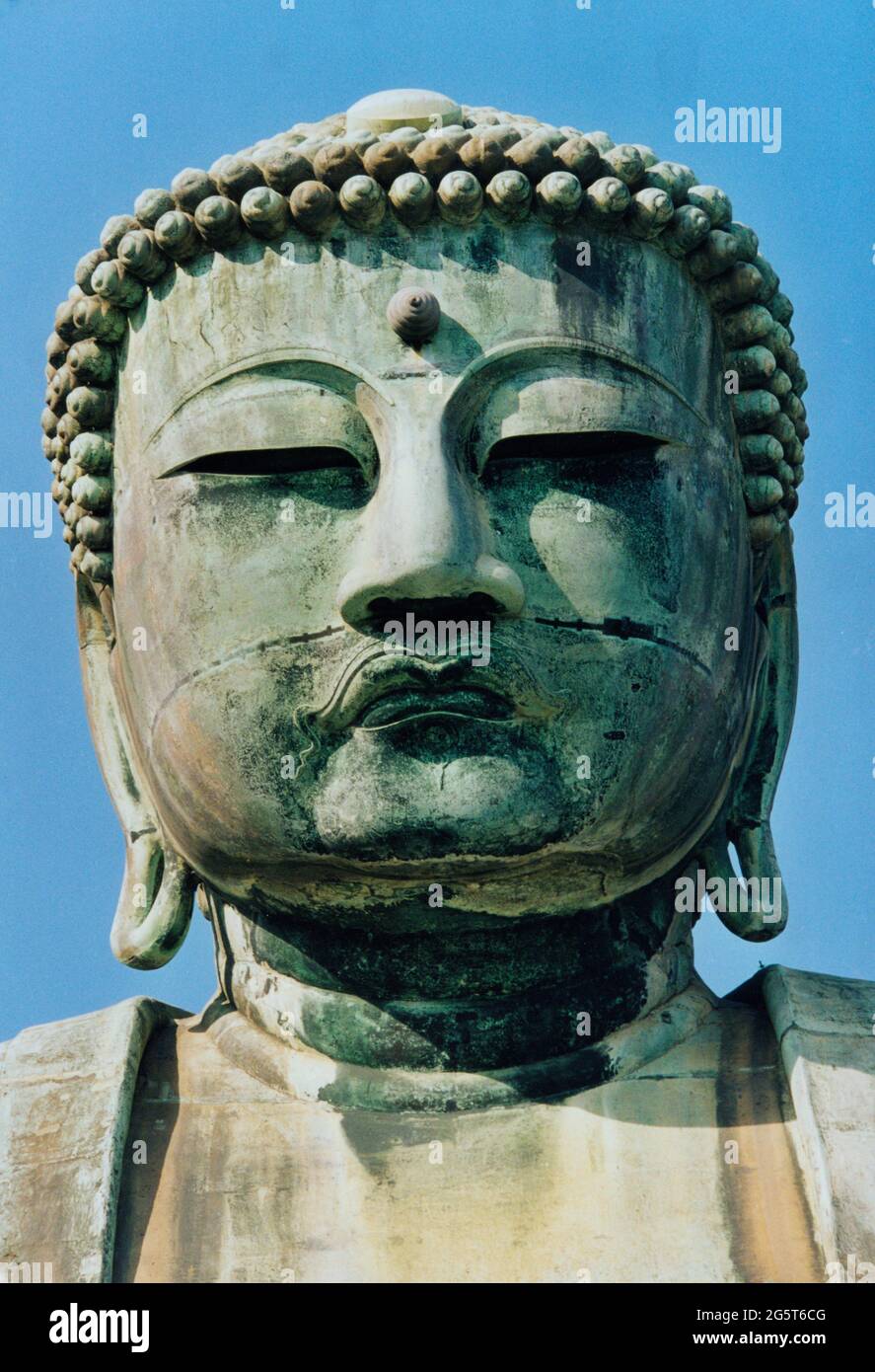 monumental statue of Amida Buddha at the Kotoku-in temple of Kamakura ...