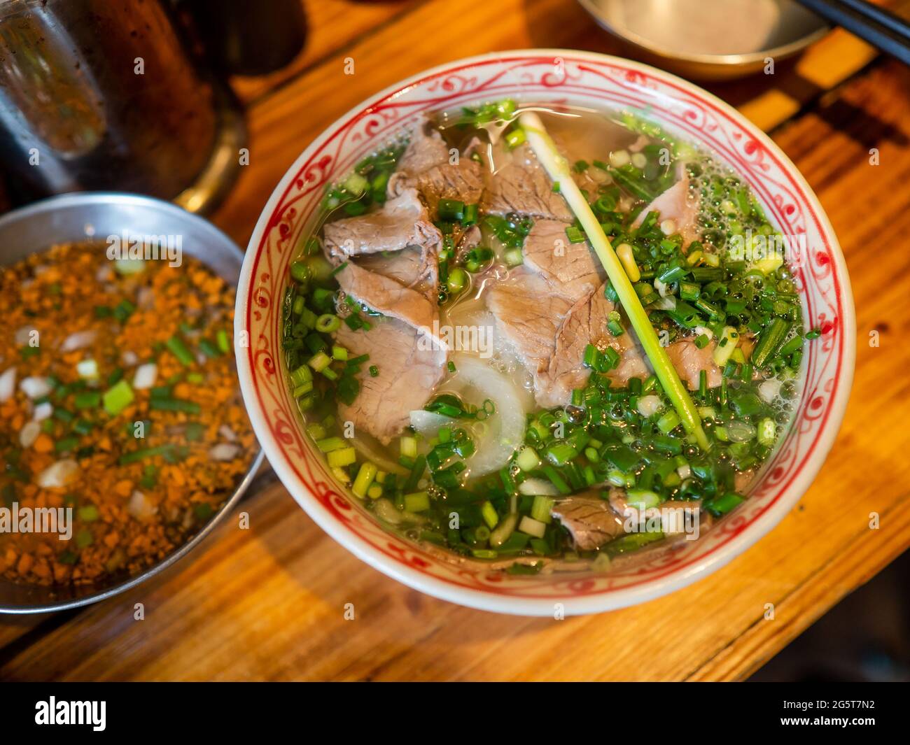 High angle view of Japanese noodle soup in a restaurant Stock Photo - Alamy