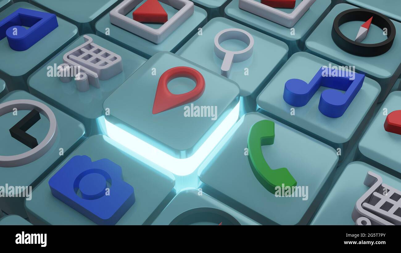 Pin icon on square hi-res stock photography and images - Alamy