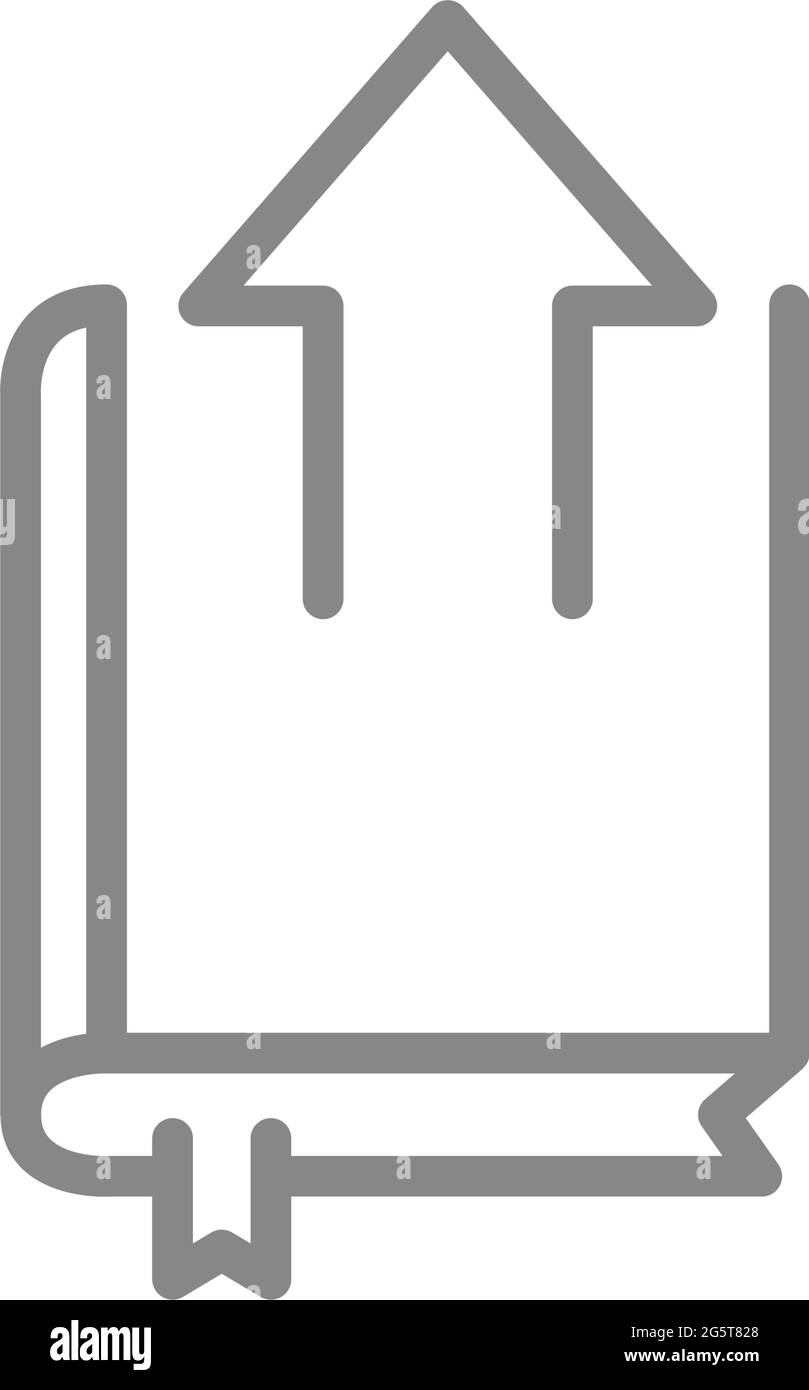 Book with up arrow line icon. Loading, e-book symbol Stock Vector Image ...