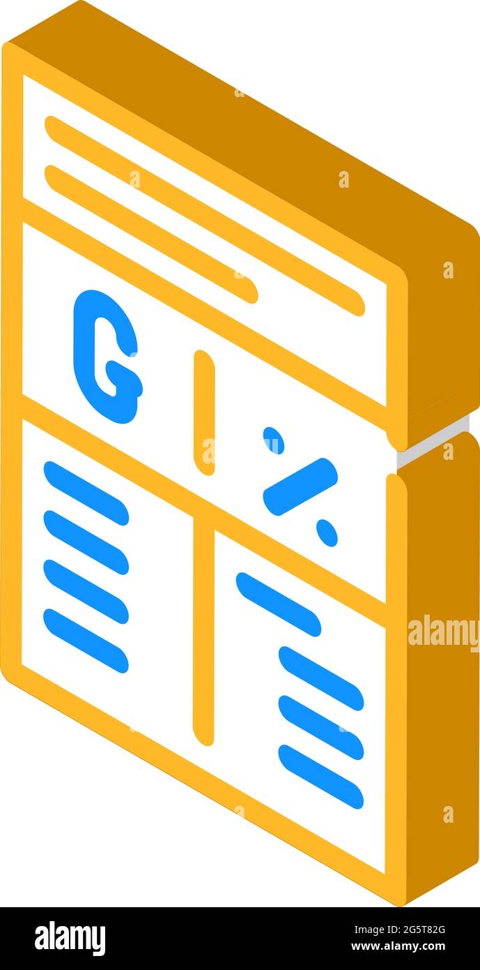 ratio in grams and percent isometric icon vector illustration Stock ...