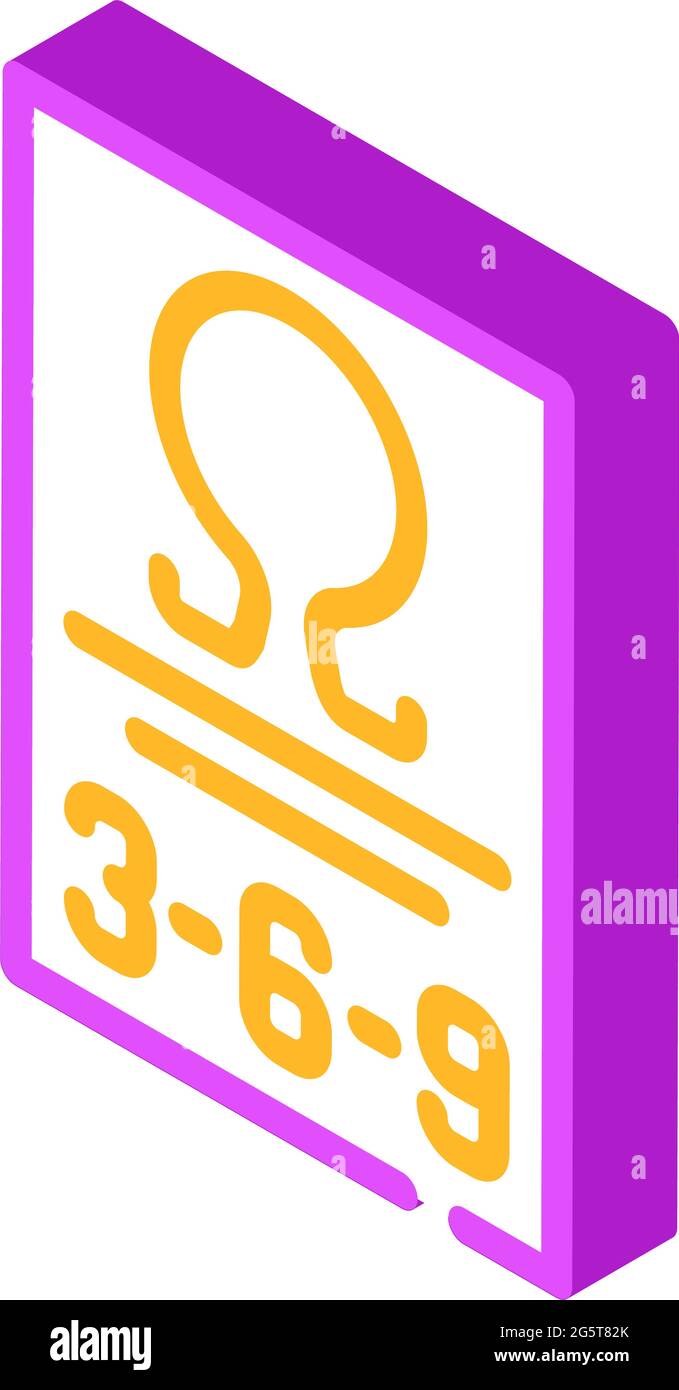 omega 369 nutrition fact isometric icon vector illustration Stock ...