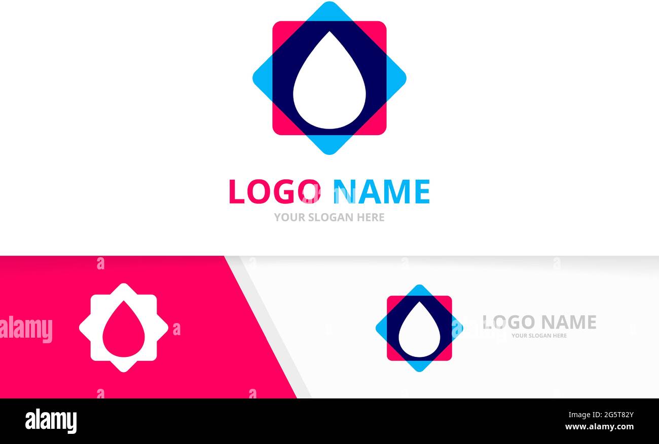 Water delivery logo combination. Natural drop logotype design template ...