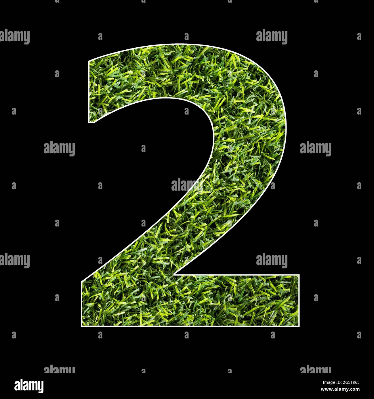 Number 2 - Artificial green grass background Stock Photo - Alamy